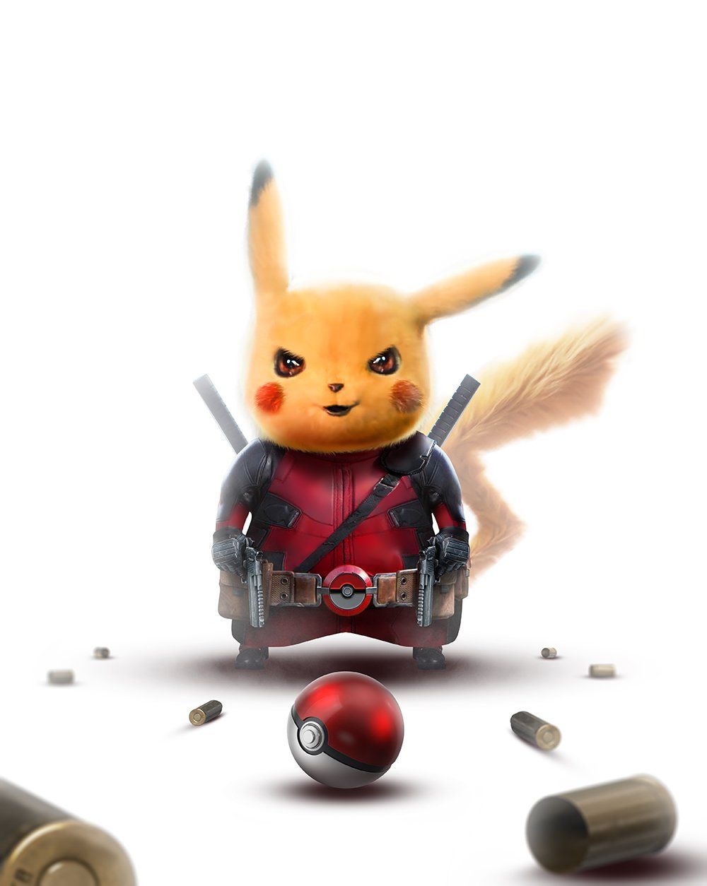 Pikachu Becomes Deadpool In Detective Pikachu Fan Art
