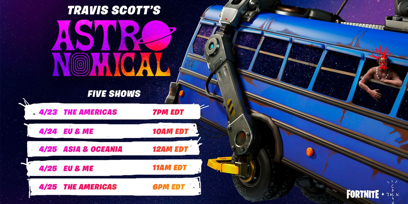 Fortnite: Travis Scott Concert Dates, Times, and Location