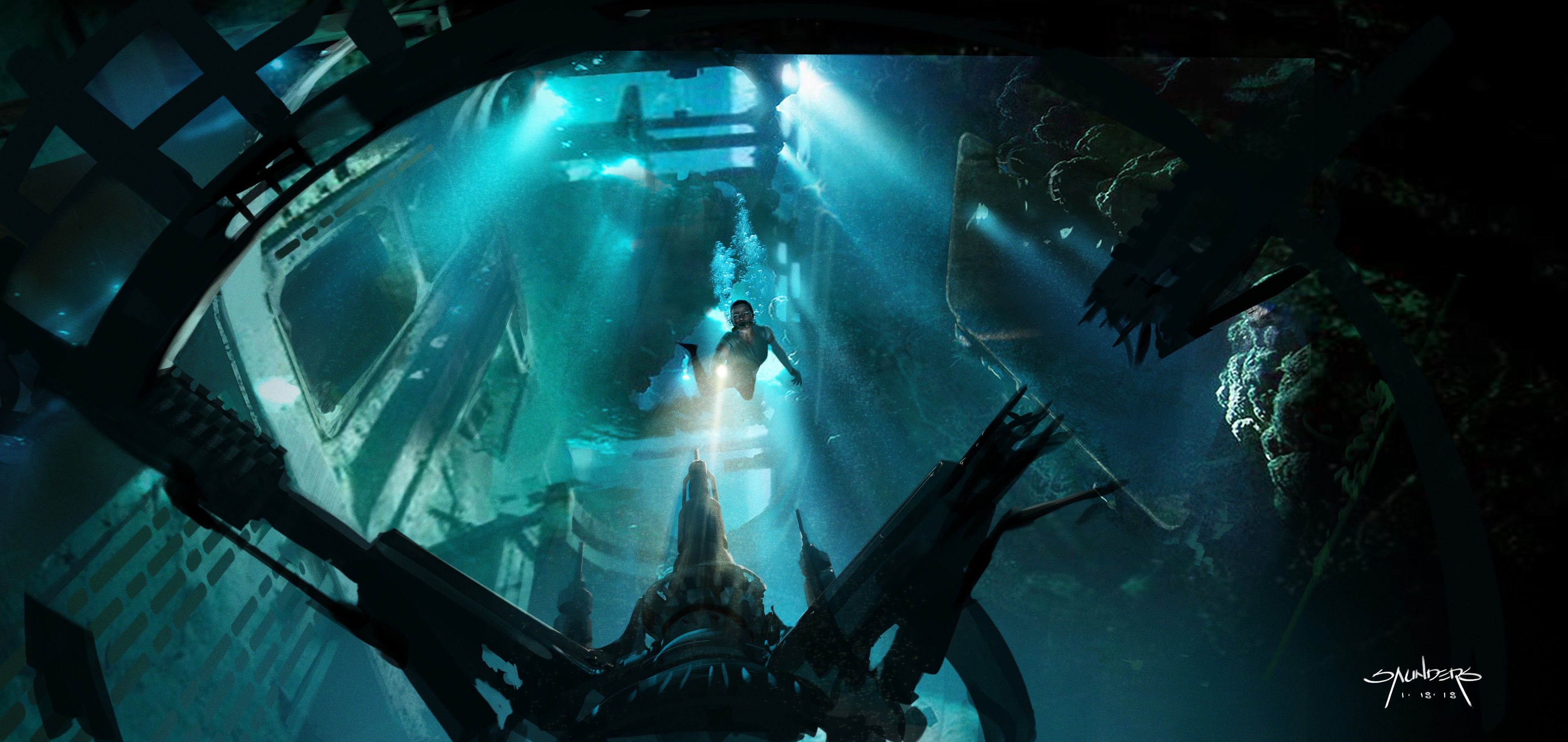 Millennium Falcon Explores Death Star Wreckage In Rise of Skywalker Art