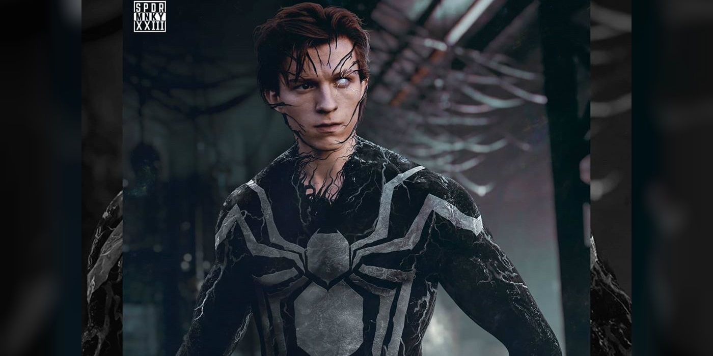 Tom Holland Becomes Symbiote Spider-Man In Creepy Venom Fan Art
