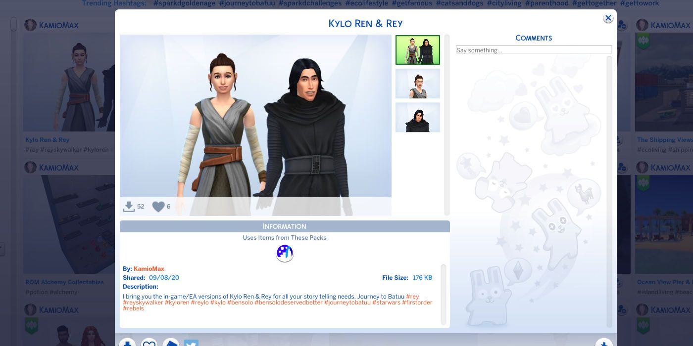 Sims 4 Players Make Rey & Kylo Ren To Sleep Together In Star Wars Pack
