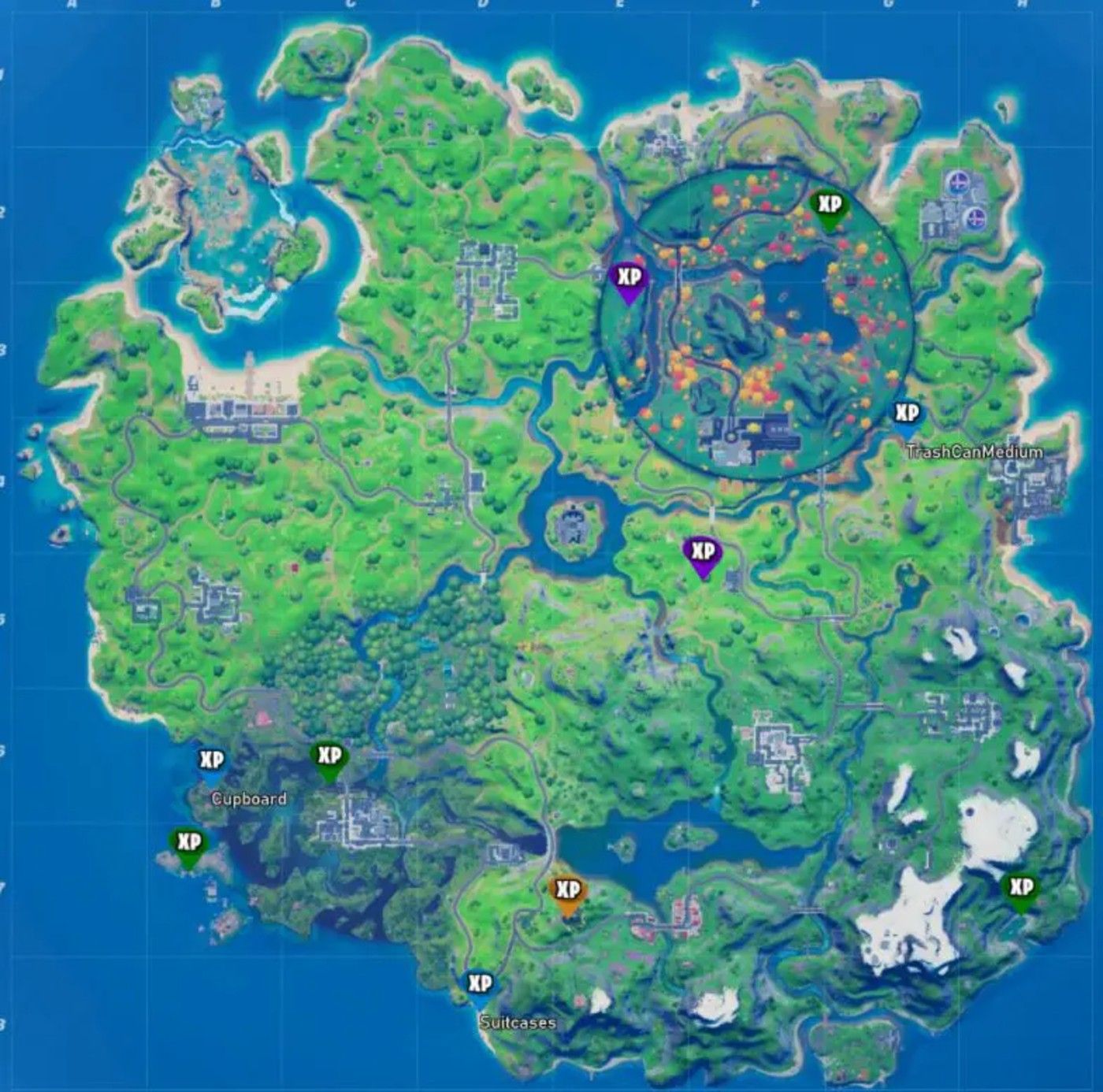 Every Week 8 XP Coin Location in Fortnite Season 4
