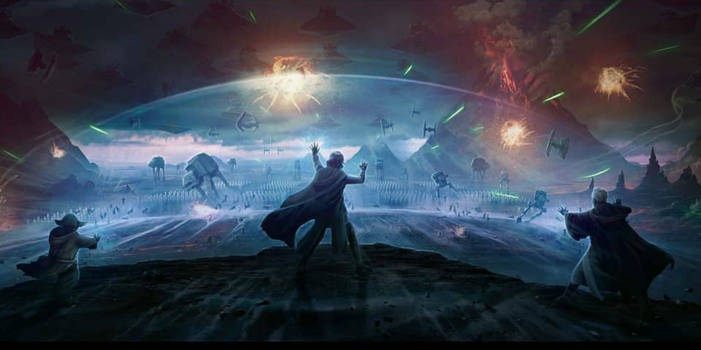 Star Wars Art Shows Jedi Force Ghosts Fighting Palpatine’s Army