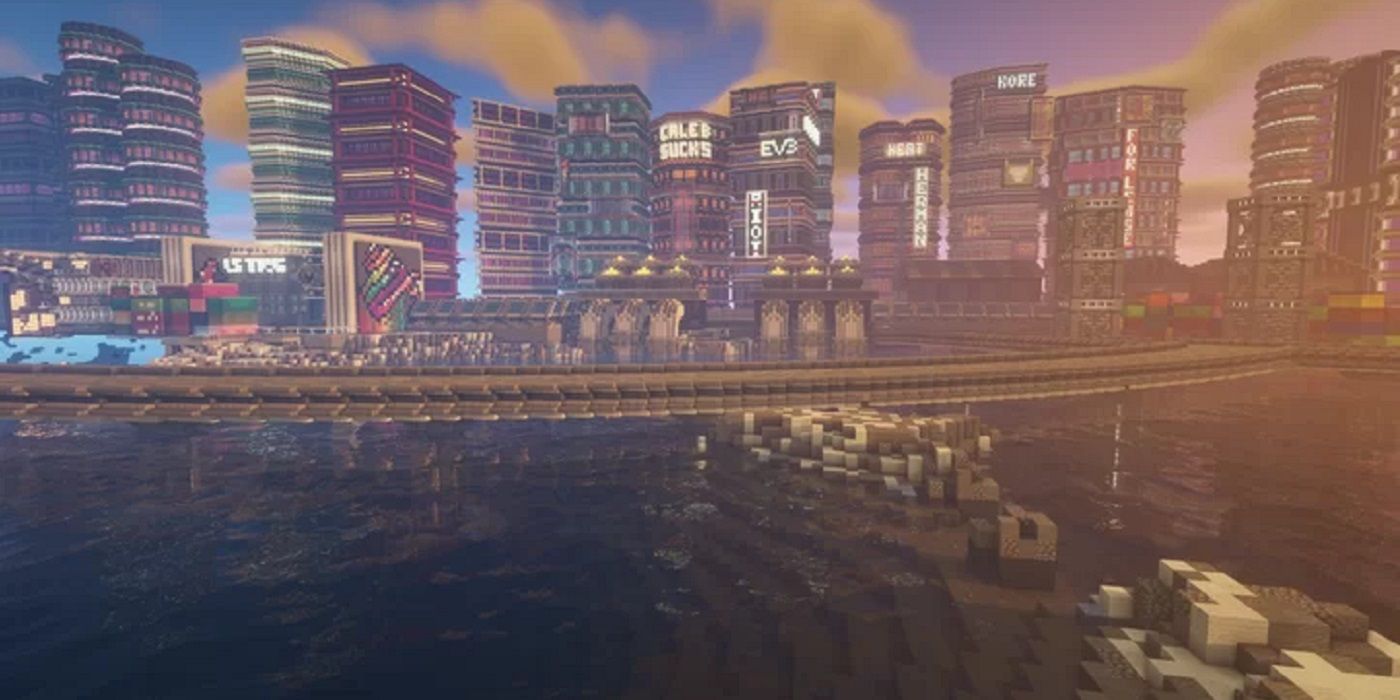 Cyberpunk City Minecraft CreateMod.com Cyberpunk Street V1