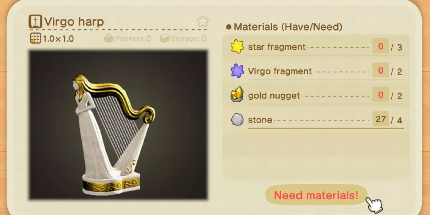 Animal Crossing: All Star Fragment Recipes