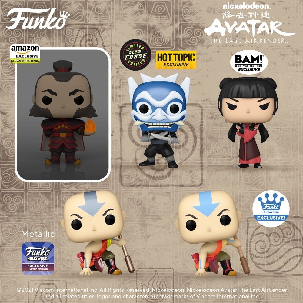 Avatar: The Last Airbender New Funko Pops Revealed With Exclusive Figures