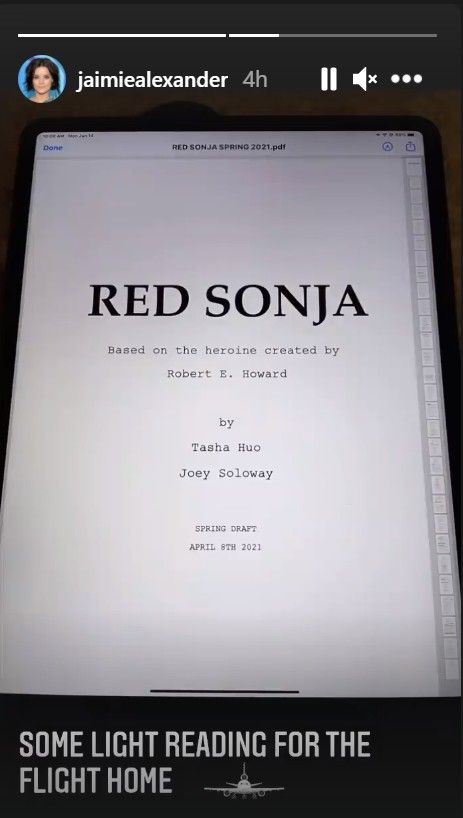 Thor Star Jaimie Alexander Shares Red Sonja Movie Script Teasing Role