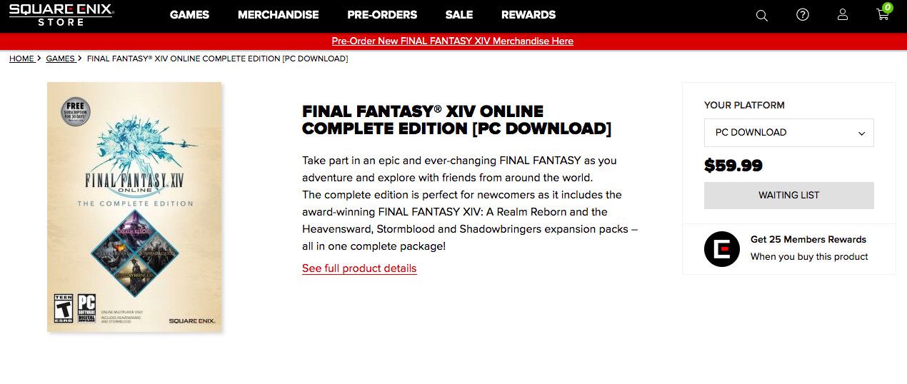 FFXIV Complete Edition Somehow Sold Out Despite Being Digital