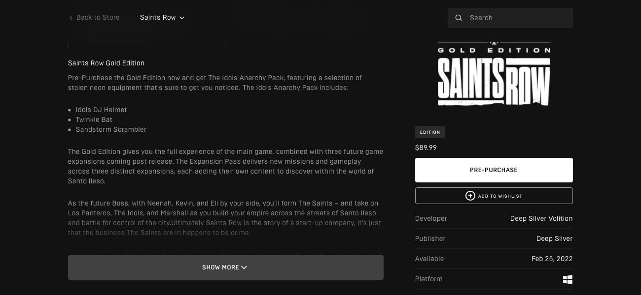 Saints Row Already Has Three Expansion Packs Planned