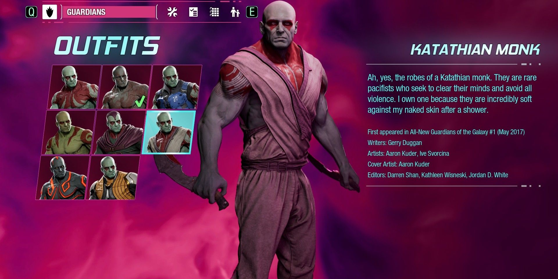 All Marvel's Guardians Of The Galaxy Game Outfits