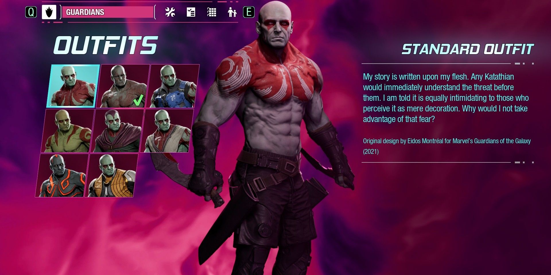 All Marvel's Guardians Of The Galaxy Game Outfits