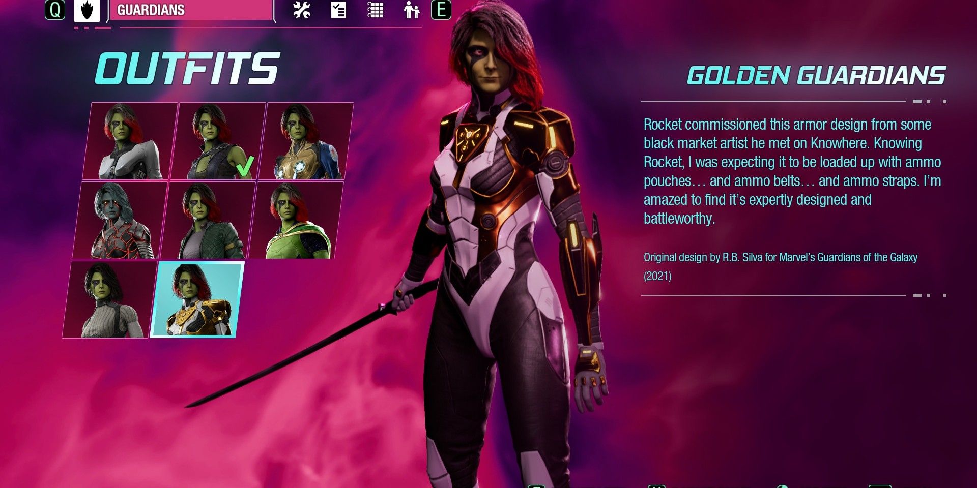 All Marvel's Guardians Of The Galaxy Game Outfits
