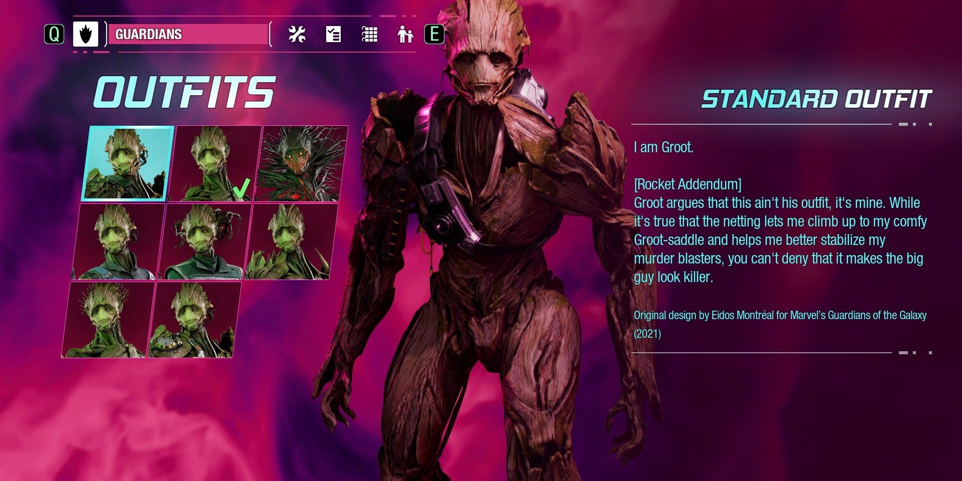 All Marvel's Guardians Of The Galaxy Game Outfits