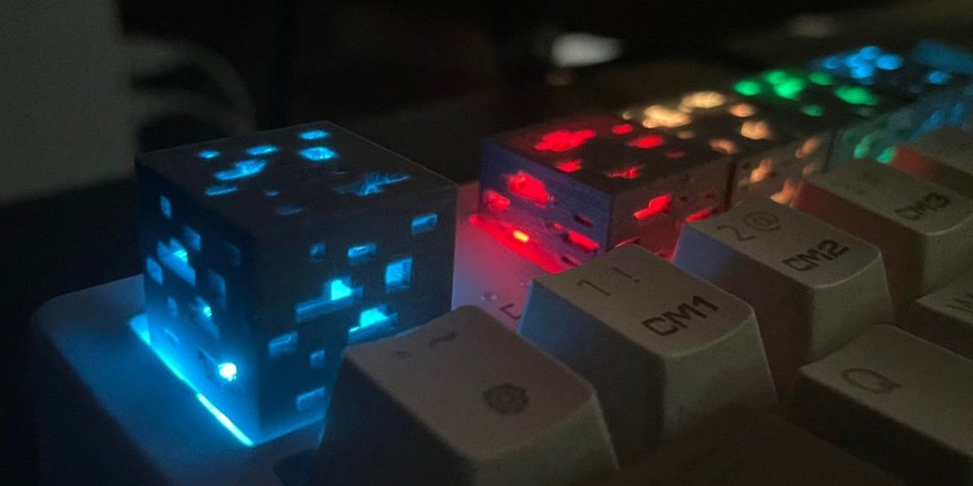 Minecraft Ore Keycaps Let You Mine With Your Fingers