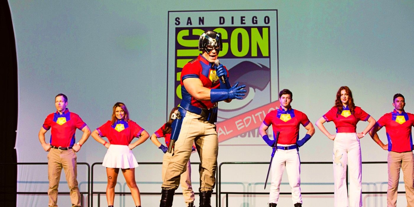 John Cena in Full Peacemaker Costume Makes a Surprise SDCC Appearance