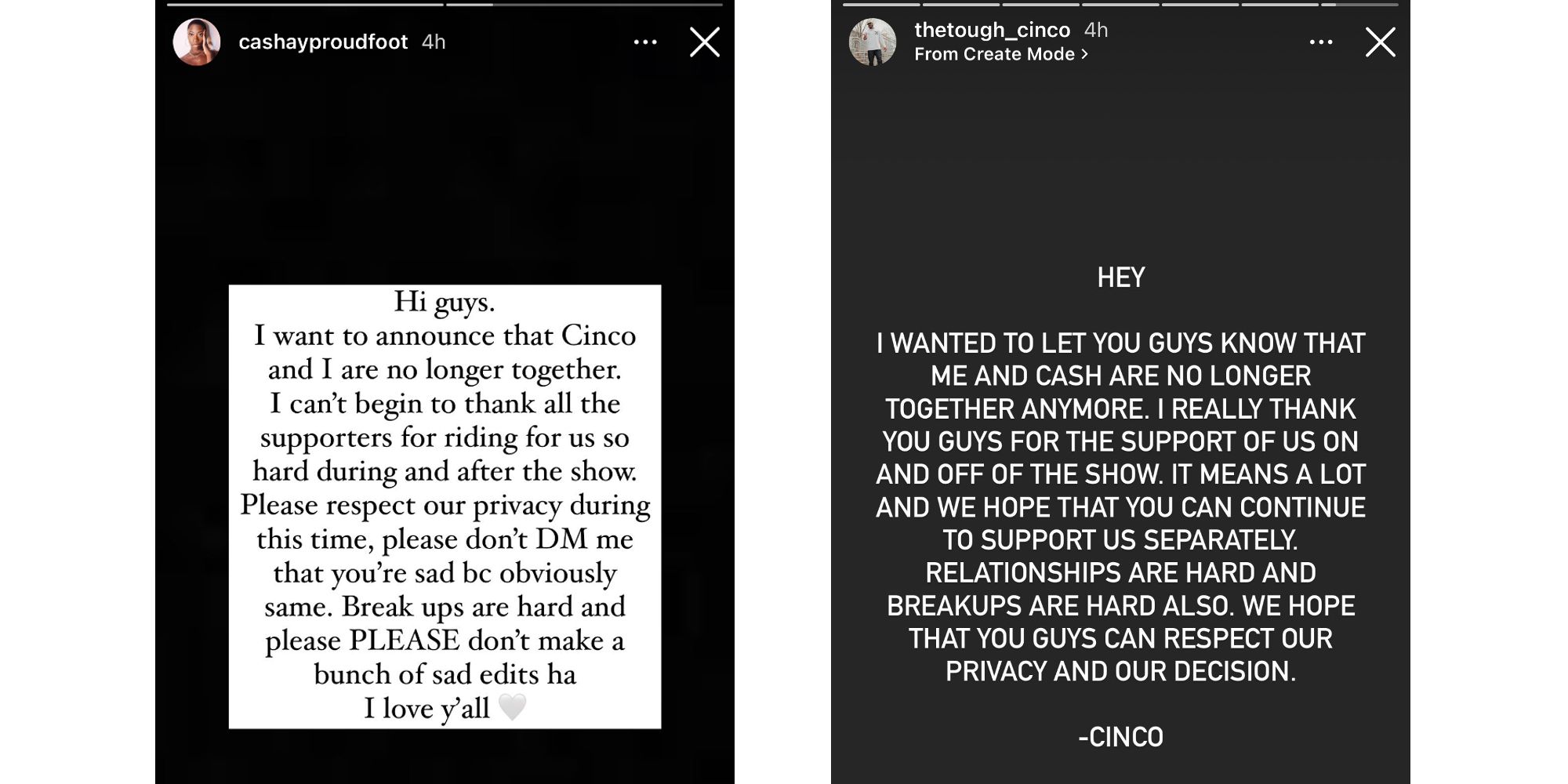 Love Island USA: Cashay & Cinco Officially Break Up & Share Statements