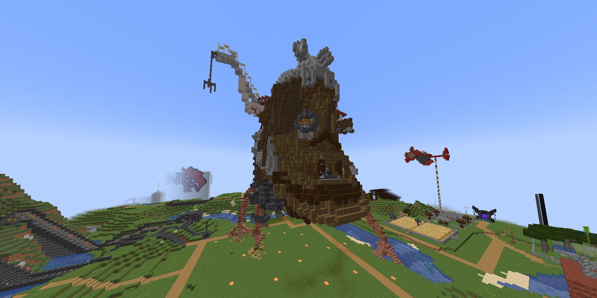 Minecraft Build Recreates Howl's Moving Castle