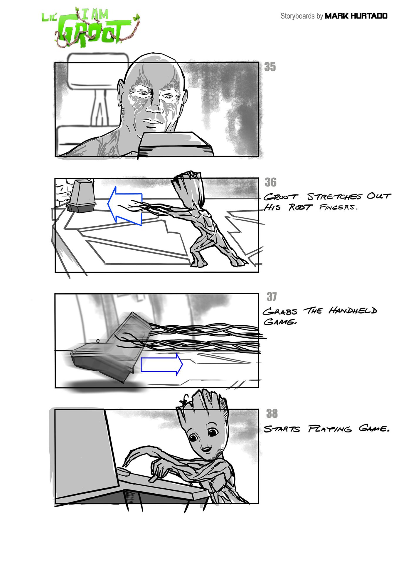 Drax Features In Guardians of the Galaxy Groot Spinoff Storyboards