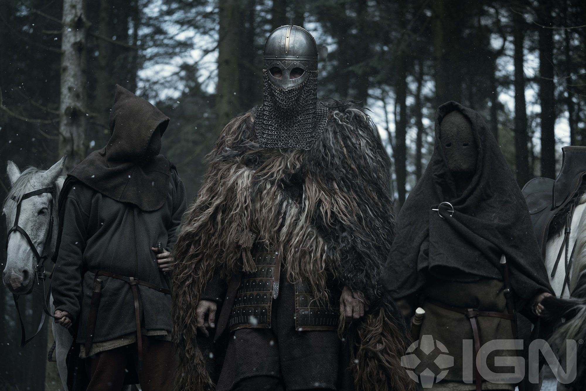 Alexander Skarsgård Wears A Wolf’s Head in The Northman Movie Images