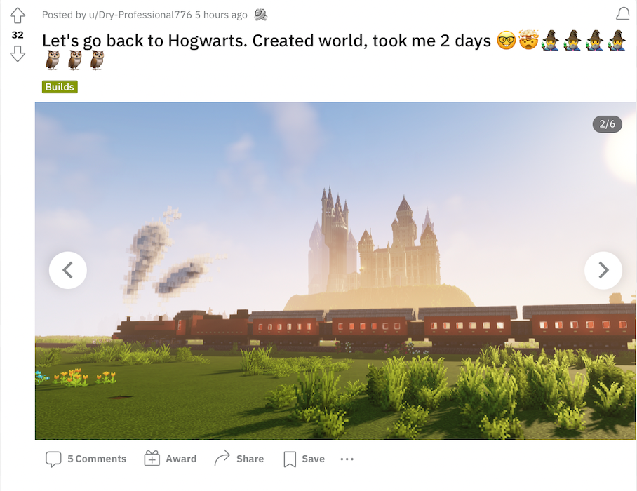Minecraft Harry Potter Build Features Hogwarts Express & The Castle