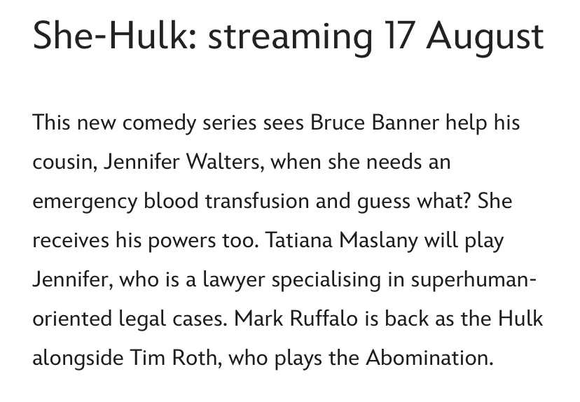 She-Hulk Release Date Seemingly Revealed By Disney UK Website