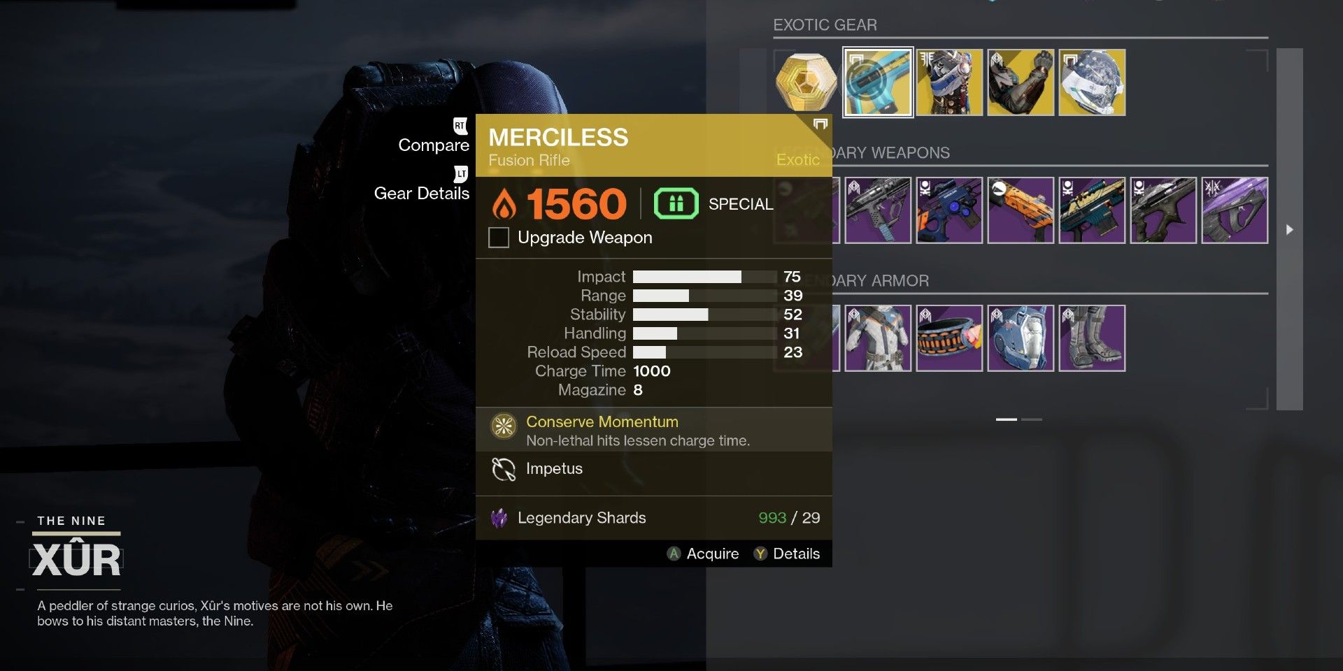 Destiny 2: Xur Location and Exotic Items (June 24 - June 28)