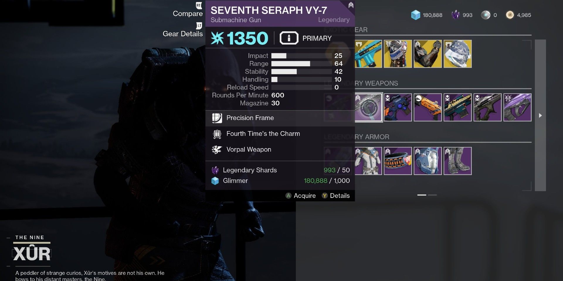 Destiny 2: Xur Location and Exotic Items (June 24 - June 28)