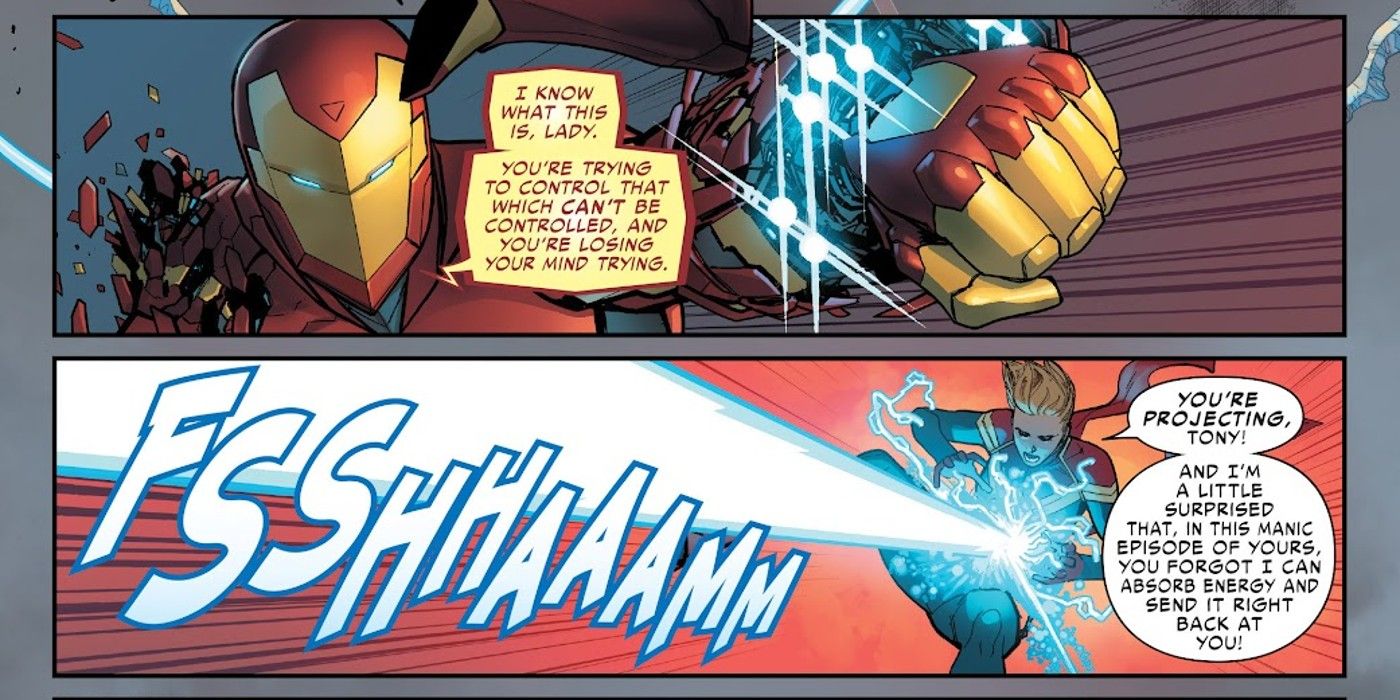 Iron Man vs Captain Marvel Revealed a Huge Weakness in Carol's Best Power