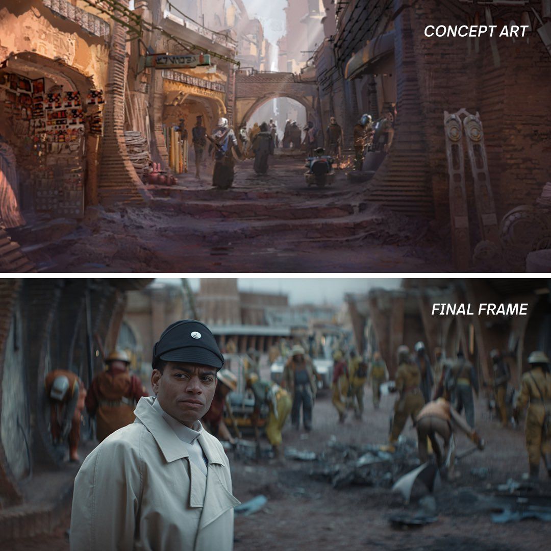 Andor Concept Art Of Major Scenes Compared To On-Screen Shots