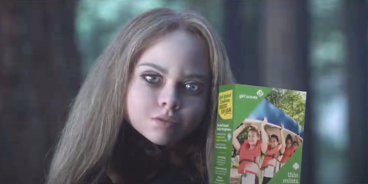 M3gan Sells Girl Scout Cookies In Comically Disturbing New Video