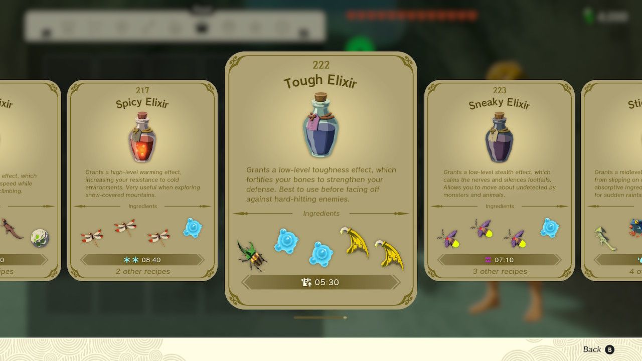 Zelda: Tears Of The Kingdom - 10 Best Recipes For Defense