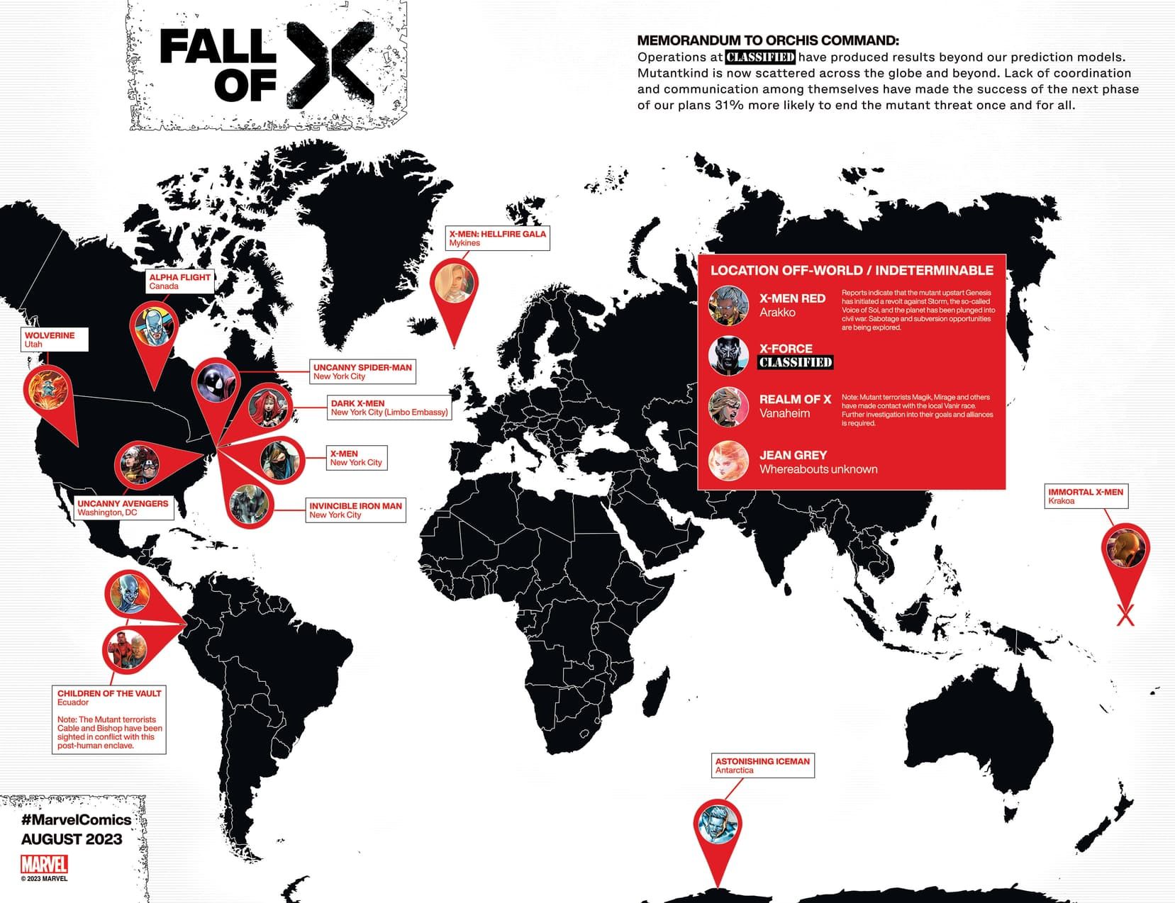 "The Fall of X": Marvel Map Reveals New Teams & Codenames as X-Men ...