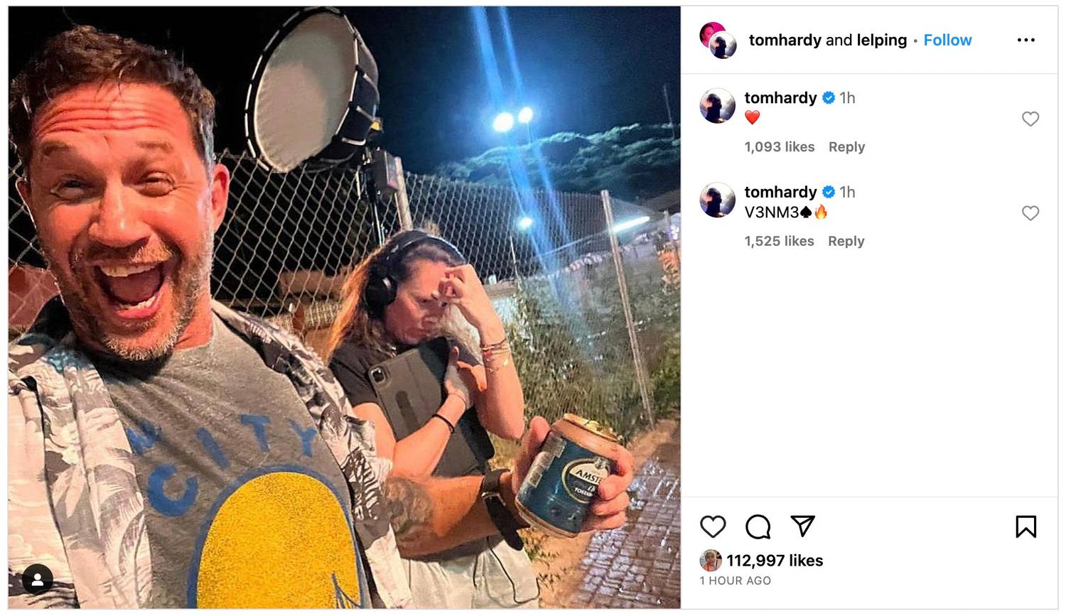 Tom Hardy Shares New Venom 3 Set Photo As Filming Starts Again