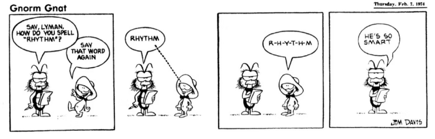 Jim Davis Gnorm Gnat Garfield's First Comic Was Designed So Jim Davis