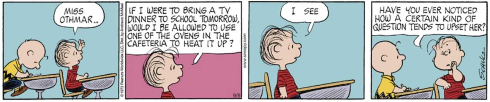 10 Funniest Peanuts Comics Where Linus Adores His Teacher Miss Othmar