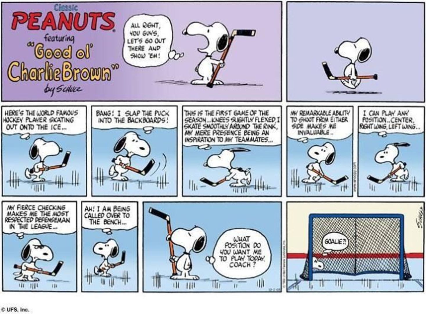 10 Funniest Peanuts Comics About Hockey
