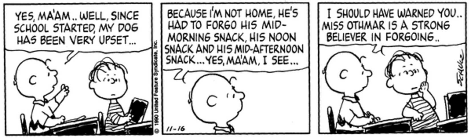 10 Funniest Peanuts Comics Where Linus Adores His Teacher Miss Othmar