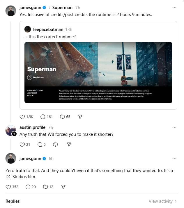 James Gunn Addresses Rumors About Studio Interference With DCU's ...